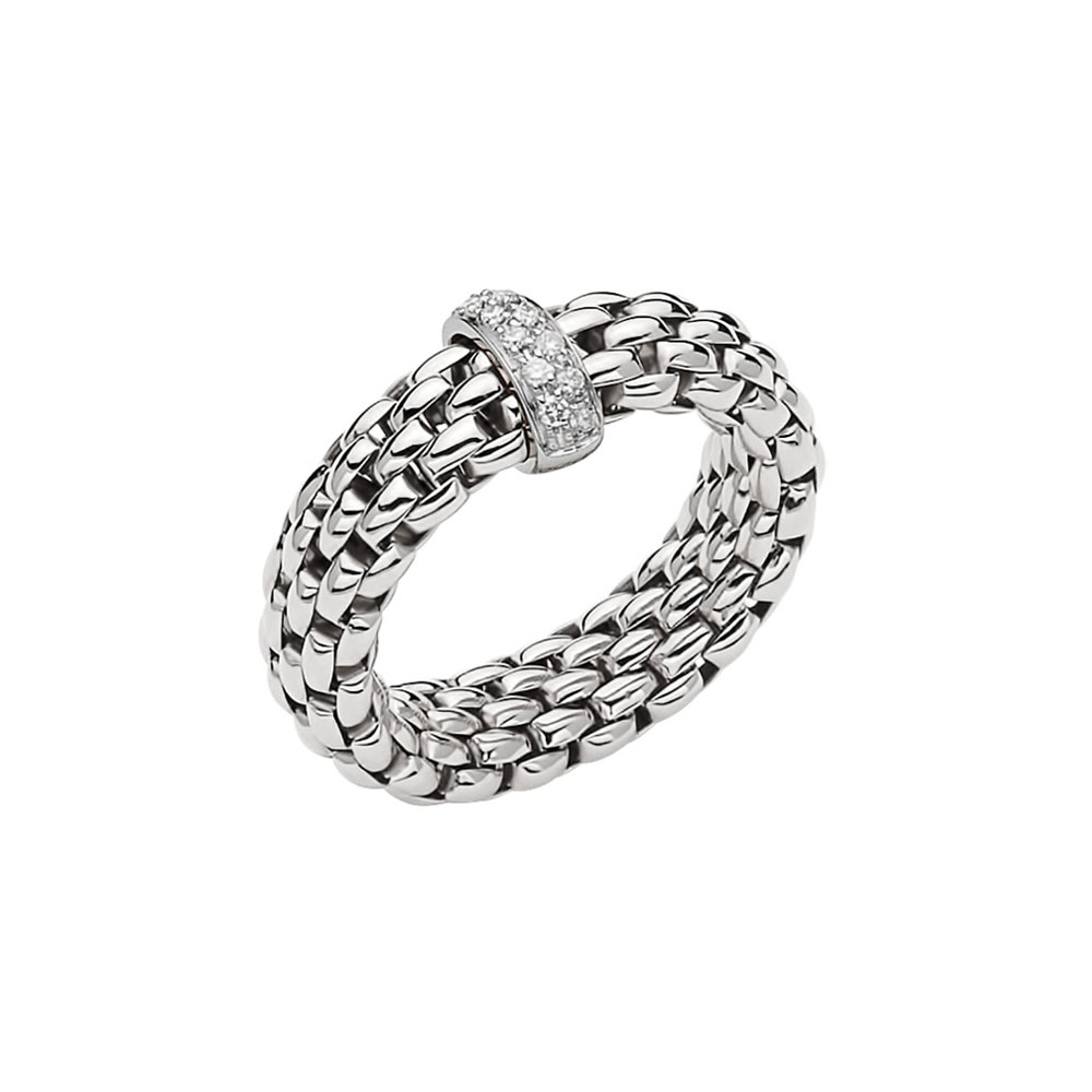 White gold Flex'it ring with diamonds - Fecarotta Gioielli