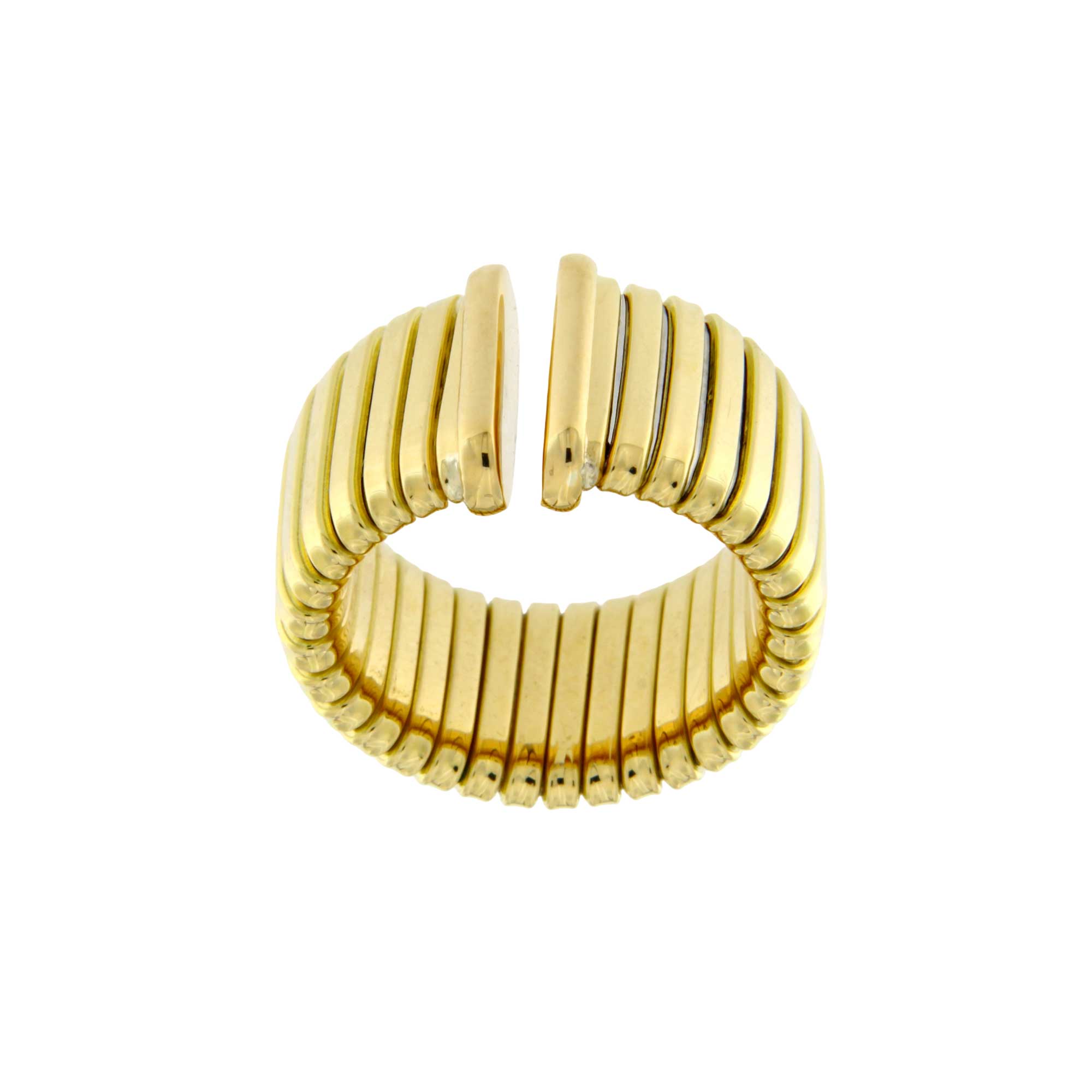 Tubogas Large ring in yellow gold - Fecarotta Gioielli